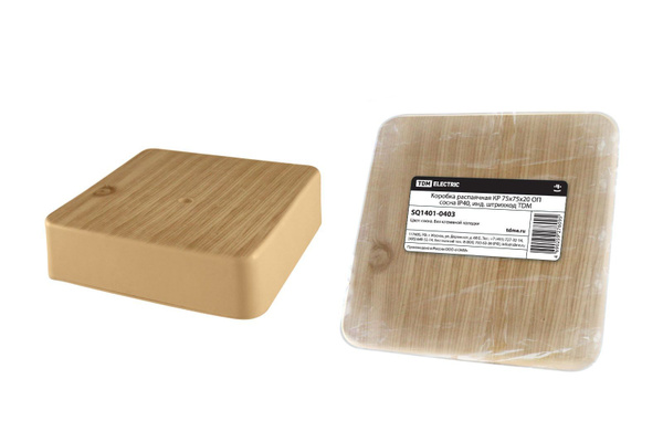 Коробка распаячная КР 75х75х20 ОП сосна IP40, инд. штрихкод TDM - купить по выгодной цене в ...