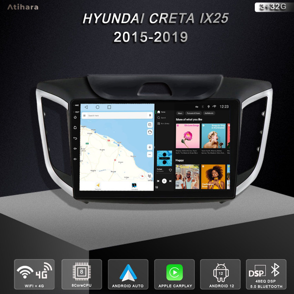 Автомагнитола Atihara 10.1" для Hyundai Creta IX25 2015-2019, Carplay/ Android Auto/ Андроид 12/ ...