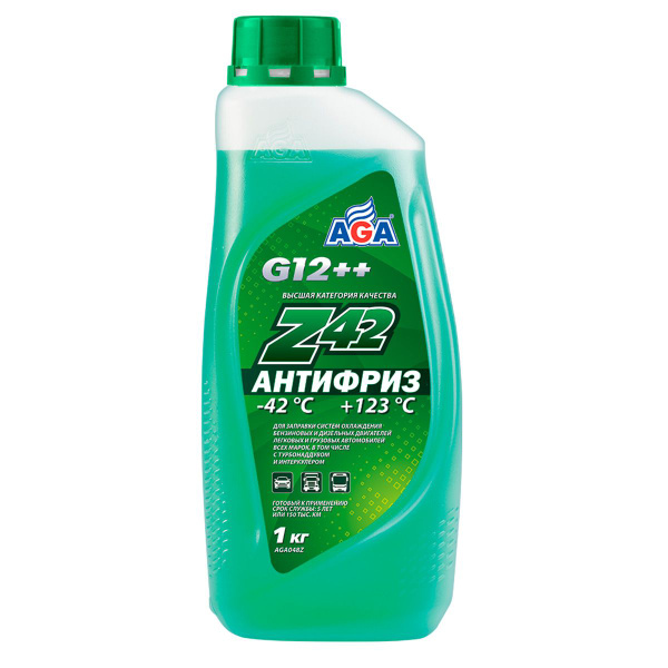 Антифриз AGA Z42 G12++ зеленый -42 1кг AGA048Z, Готовый раствор купить ...