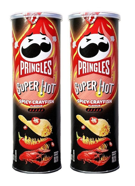 Картофельные чипсы Pringles Super Hot Crayfish / Принглс Рак с острым ...