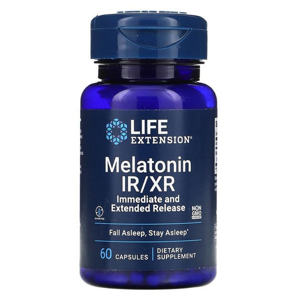 Life Extension, Мелатонин IR / XR, 60 капсул - купить с доставкой по ...