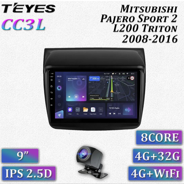 Штатная автомагнитола Teyes CC3L/ 4+32GB/ 4G/ Mitsubishi Pajero Sport 2 ...