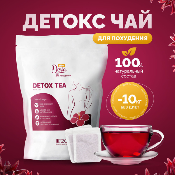 Детокс чай для похудения Deva Slim / жиросжигатель, чай пакетированный - купить с доставкой по ...