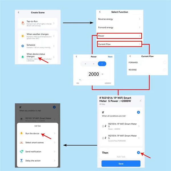 Tuya Smart Bi Directional WiFi Energy Meter 150A Clamp Current Sensor ...