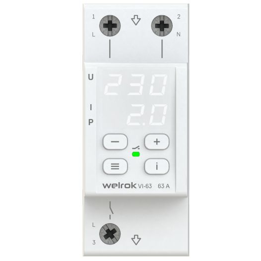 Welrok VI-63 Реле напряжения с контролем тока и мощности, 63А купить на OZON по низкой цене ...