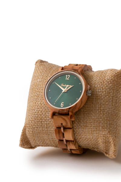 Diamond Green от Timbersun бежевые кварцевые деревянные наручные часы из дерева ручная