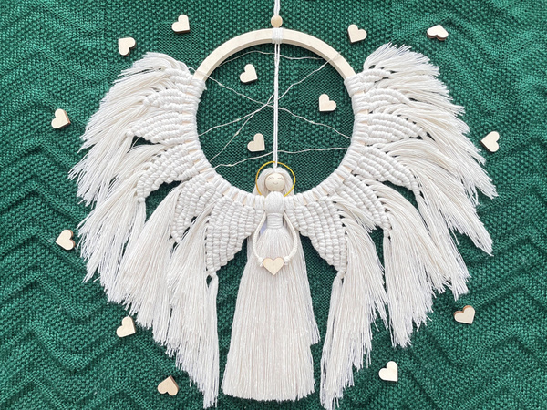 Украшение подвесное интерьерное макраме ангел купить по доступным ценам в интернет магазине