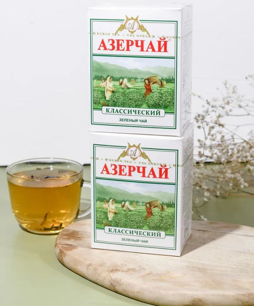 Чай Азерчай Букет (картон) крупнолистовой зелёный 100 гр. - 2 штуки ...