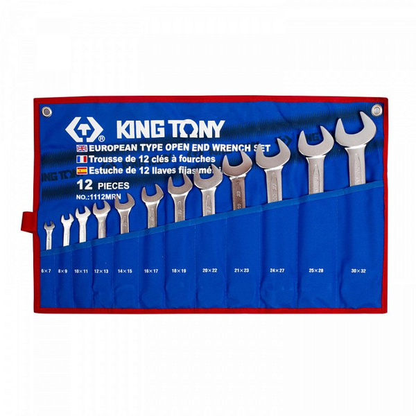 KING TONY(Кинг Тони) Набор рожковых ключей, 6-32 мм, 12 предметов ...