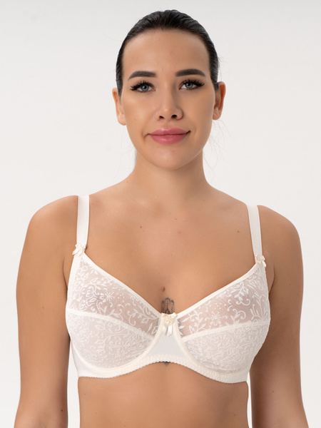 Бюстгальтер Женский Acousma классическая чашка, с мягкой чашкой, размер 80D слоновая кость ...