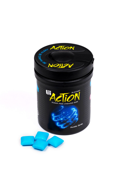 Жевательная резинка без сахара, ТМ Action (пластиковая банка c "лифтом ...