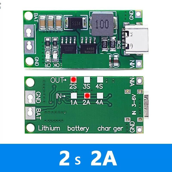 Модуль заряда Li-Ion аккумуляторов 2S (8.4V, 2A), Type-C,2 PCS - купить ...