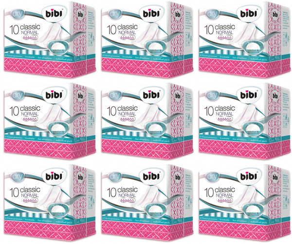bibi Прокладки гигиенические Classic Normal Dry, 10 шт/уп, 9 уп ...