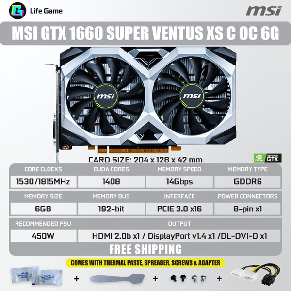 Видеокарта NVIDIA GeForce GTX 1660 SUPER, 6 ГБ GDDR6 - купить по низким ...