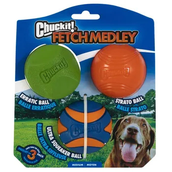 Chuckit! Fetch Ball Medley 2 M, 3 Pack, Ultra, Fetch и Rugged Balls в ...