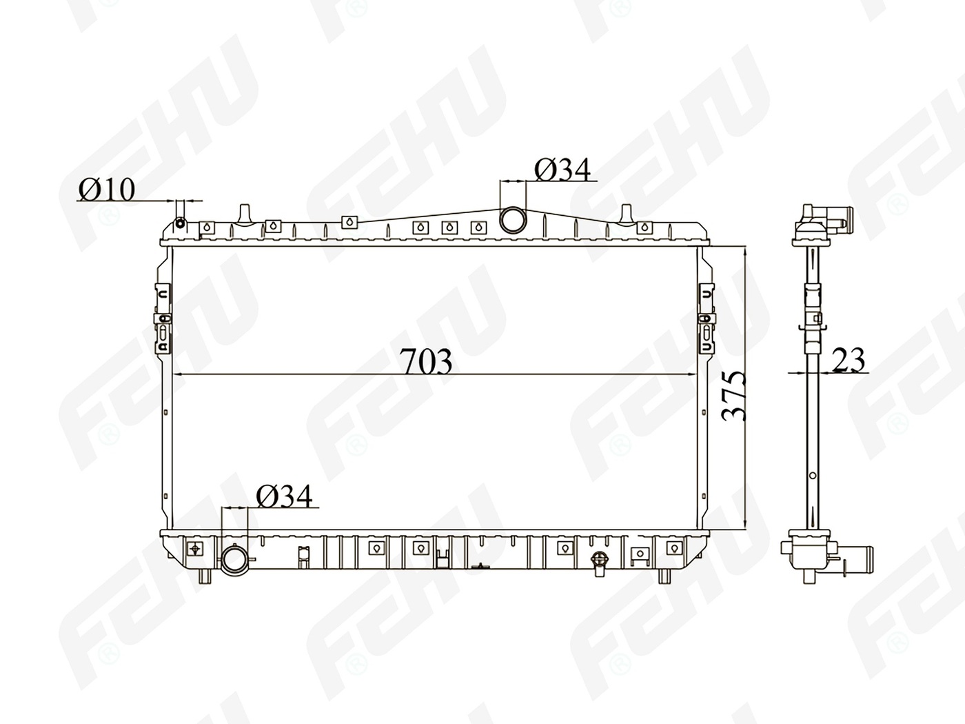 Радиатор охлаждения FEHU (ФЕХУ) сборный Chevrolet Lacetti / Шевроле ...