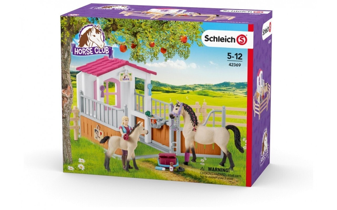 Schleich 42369 Игровой набор Стойло с арабскими лошадьми и девушкой ...