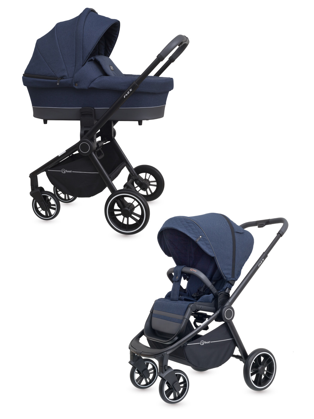 Коляска детская универсальная Rant Flex Trends 2021 RA062 2 в 1 с увеличенной спинкой, Blue ...