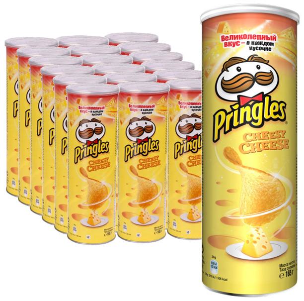 Чипсы картофельные Pringles Принглс, со вкусом сыра, 19 шт по 165 г ...