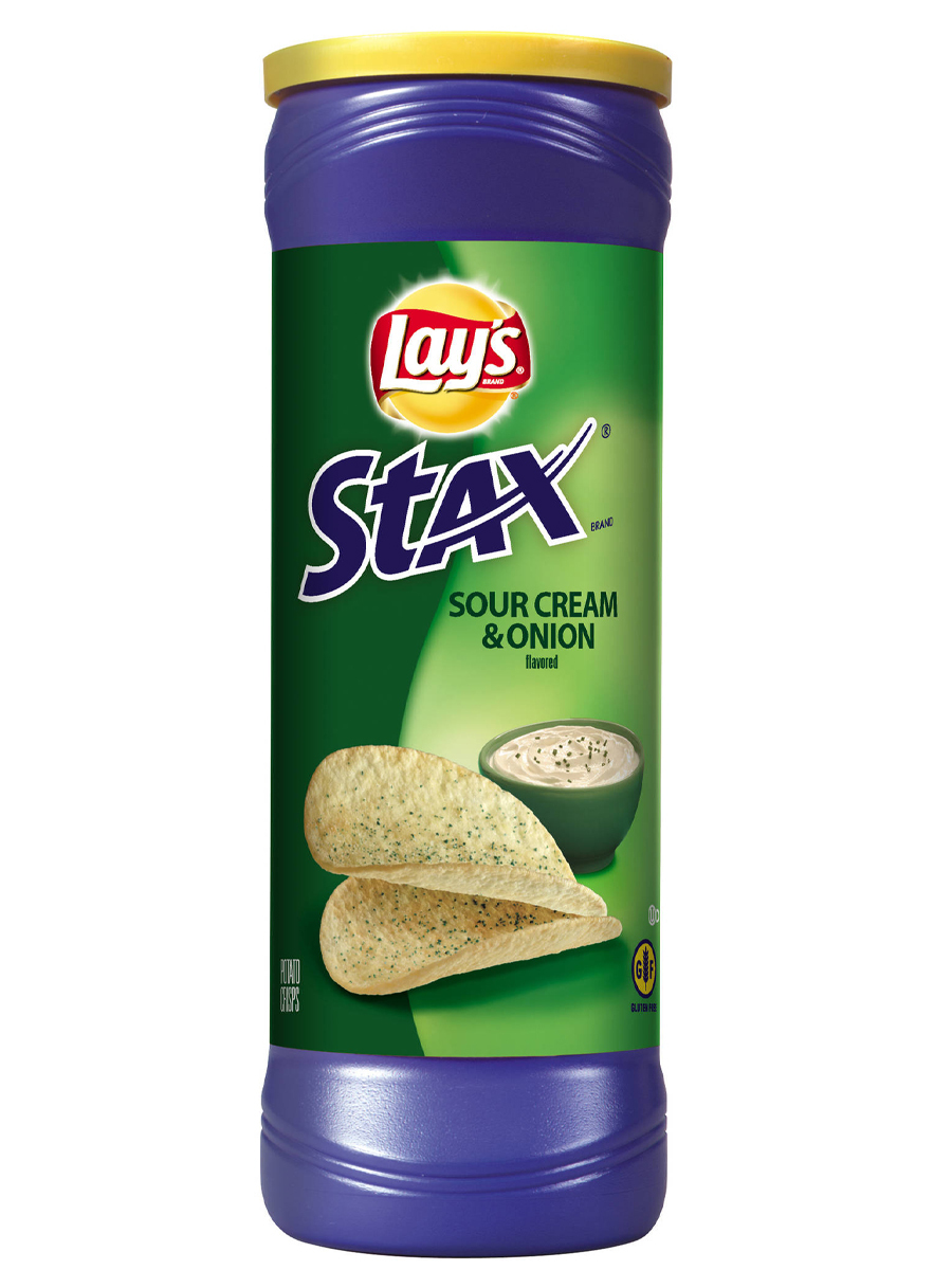 Картофельные чипсы Lay's Stax Sour Cream & Onion со сметаной и луком в ...