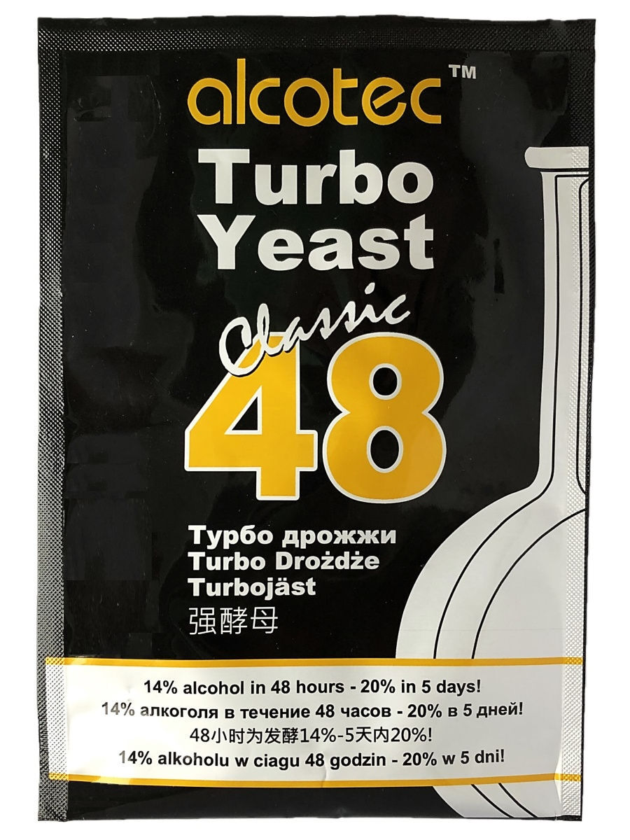 Спиртовые турбо дрожжи Alcotec Turbo Yeast Classic 48 (Алкотек) 130 гр ...