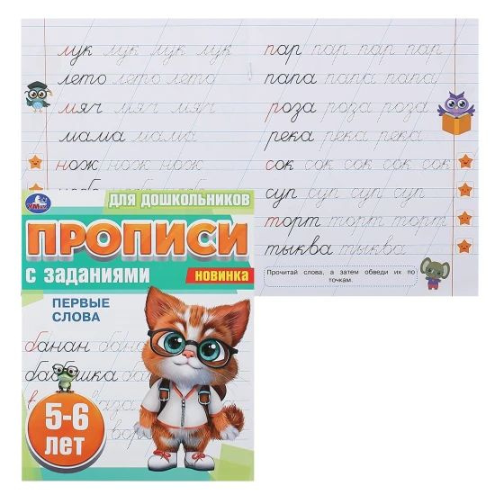 Прописи А5, 4 листа Первые слова Прописи для дошкольников - купить с ...