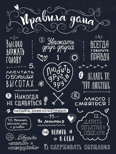 Картина на холсте 70х90 ПРАВИЛА ДОМА HE-101-120 - купить по низкой цене ...