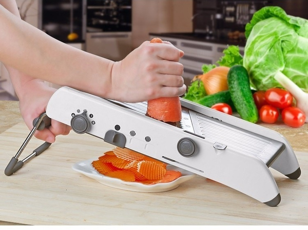 Универсальная овощерезка Smart Mandoline Slicer для нарезки овощей и фруктов регулируемая ...