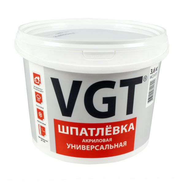 Шпатлевка универсальная акриловая 3 6 кг Вгт купить по низкой цене с