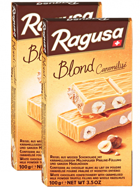Ragusa Шоколад белый Blond Caramelise 100г х 2шт, с трюфельной начинкой ...
