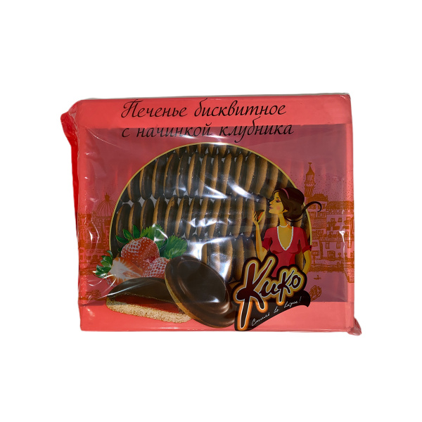 Печенье бисквитное "КиКо" в глазури/ со вкусом "КЛУБНИКА"/1200г ...