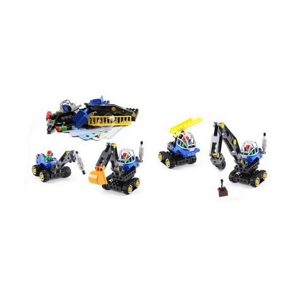 Машинка-конструктор Junfa Собери сам, "Строительная техника 5 в 1", 38 деталей, 5 карт (432 ...