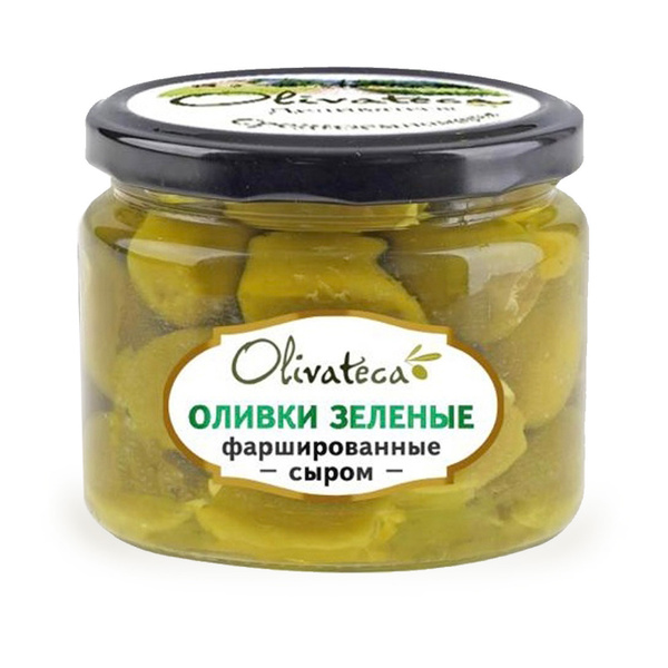 Оливки зелёные фаршированные сыром OLIVATECA, 290г ст/б - купить с ...