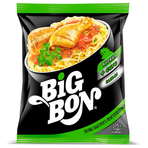 Лапша быстрого приготовления "Big Bon" 75 гр (курица+сальса) 48 шт купить на OZON по низкой цене ...