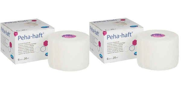 Peha-Haft бинт когезивный самофиксирующийся, 6 см x 20 м, белый х 2 шт ...