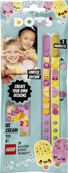 Набор для творчества LEGO DOTS 41910 Браслет для подружек «Мороженое ...