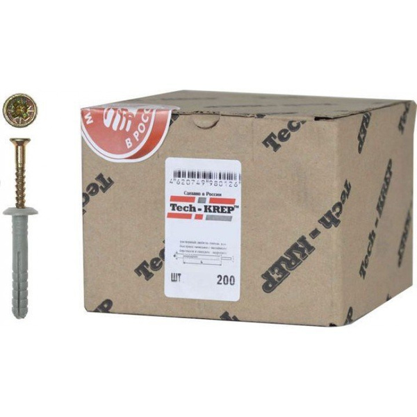 Дюбель Tech-KREP x 60 мм 200 шт. - купить по выгодной цене в интернет-магазине OZON (642156617)