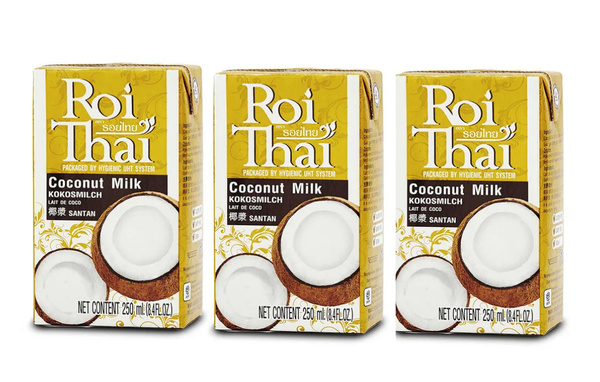 Кокосовое молоко Roi Thai 3 шт х 250мл ВЕГ / без лактозы / без сахара ...