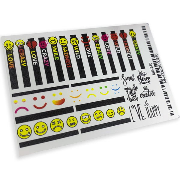 Anna Tkacheva, слайдер дизайн / водные наклейки для ногтей / наклейки на ногти Смайлики ...