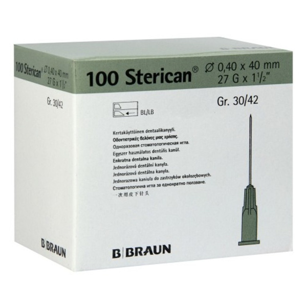 Игла инъекционная 27G (0,40 x 40 мм) B.Braun - 50 штук - купить с ...