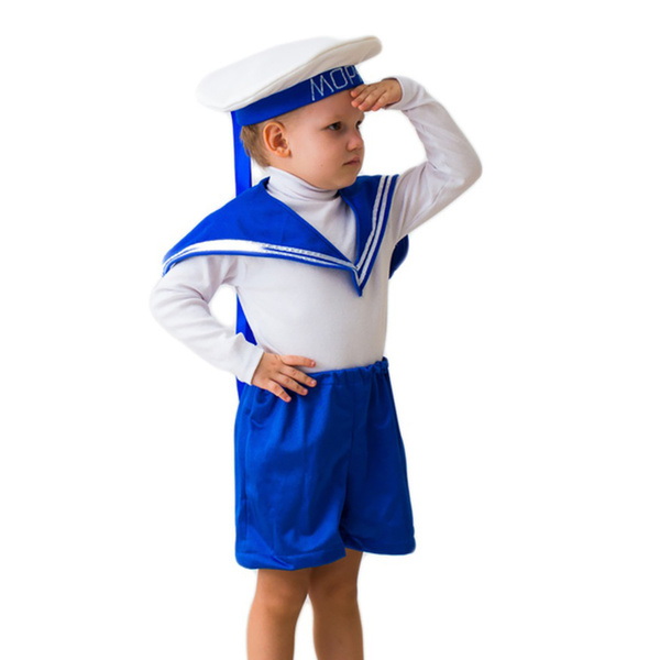 Карнавальный костюм Юнга, бескозырка, воротник, шорты, 5-7 лет, рост ...