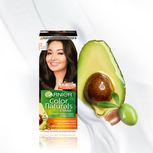 Garnier Крем краска для волос стойкая Color Naturals, питательная, 3 ...