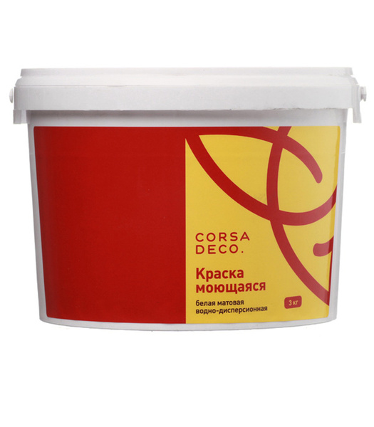 Краска Corsa Deco водно-дисперсионная моющаяся белая 3 кг - купить в ...