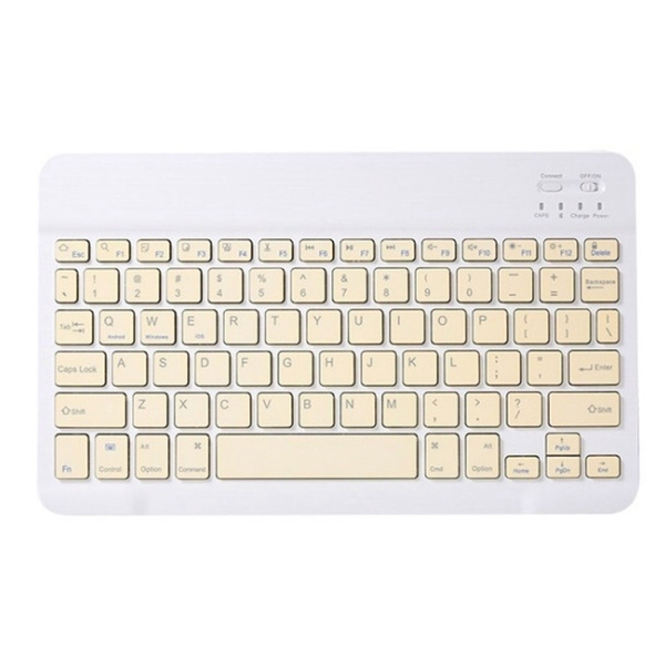 Беспроводная клавиатура и мышь 10 дюймовая Bluetooth клавиатура желтая ...