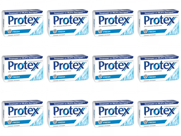 PROTEX Туалетное антибактериальное мыло FRESH 150г, 12 штук - купить с доставкой по выгодным ...