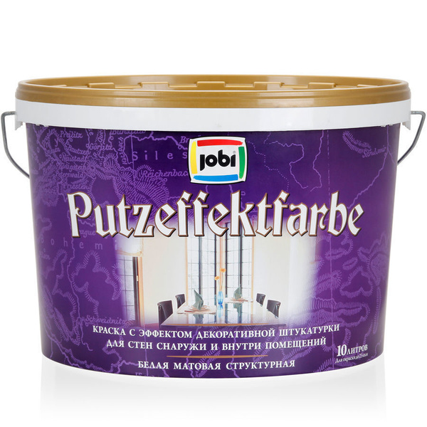Краска JOBI PutzeffektFarbe Фактурная, Акриловая, Матовое покрытие ...