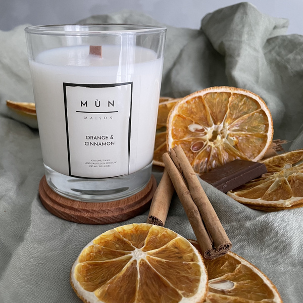 Свеча ароматическая MUN MAISON "Orange and cinnamon / апельсин и корица ...