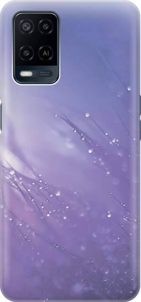 Силиконовый чехол на Oppo A54 / Оппо А54 с эффектом блеска "Капли на ...