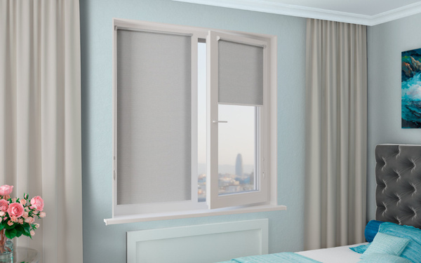 Рулонные шторы ROLL-SHTOR Алиот , размер 60х150 см, серый, Полиэстер ...