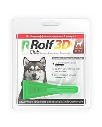 Капли от блох и клещей Rolf Club 3D R405 для собак 20-40кг купить на ...